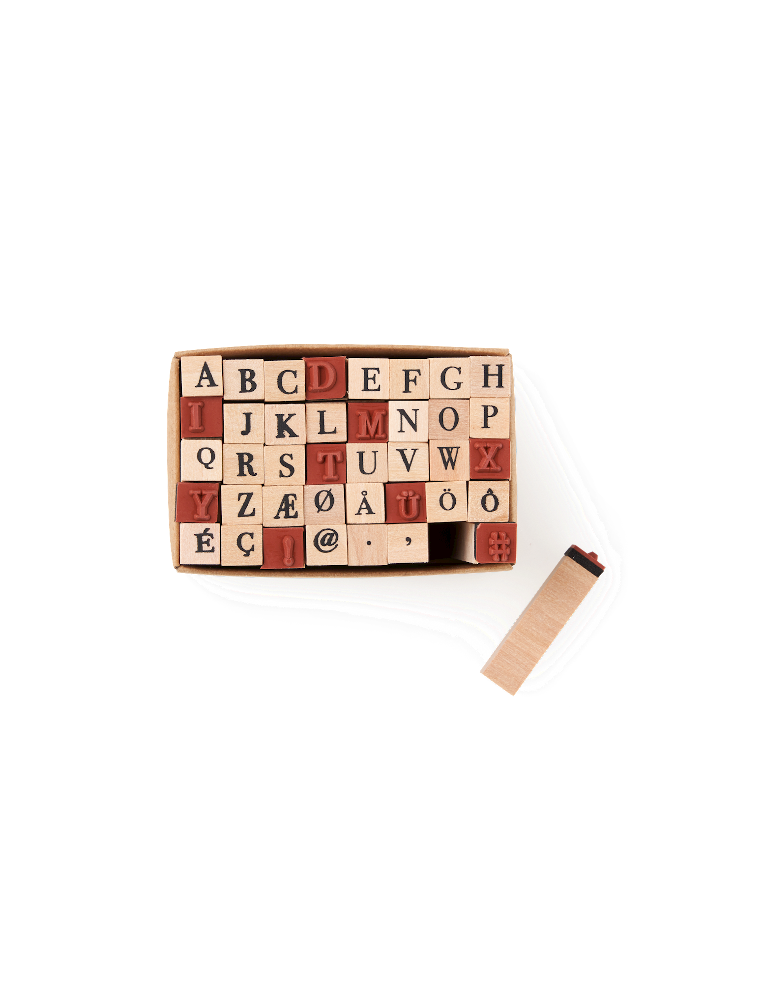 Tampons Alphabet | Bois. 40 pcs. | Nature