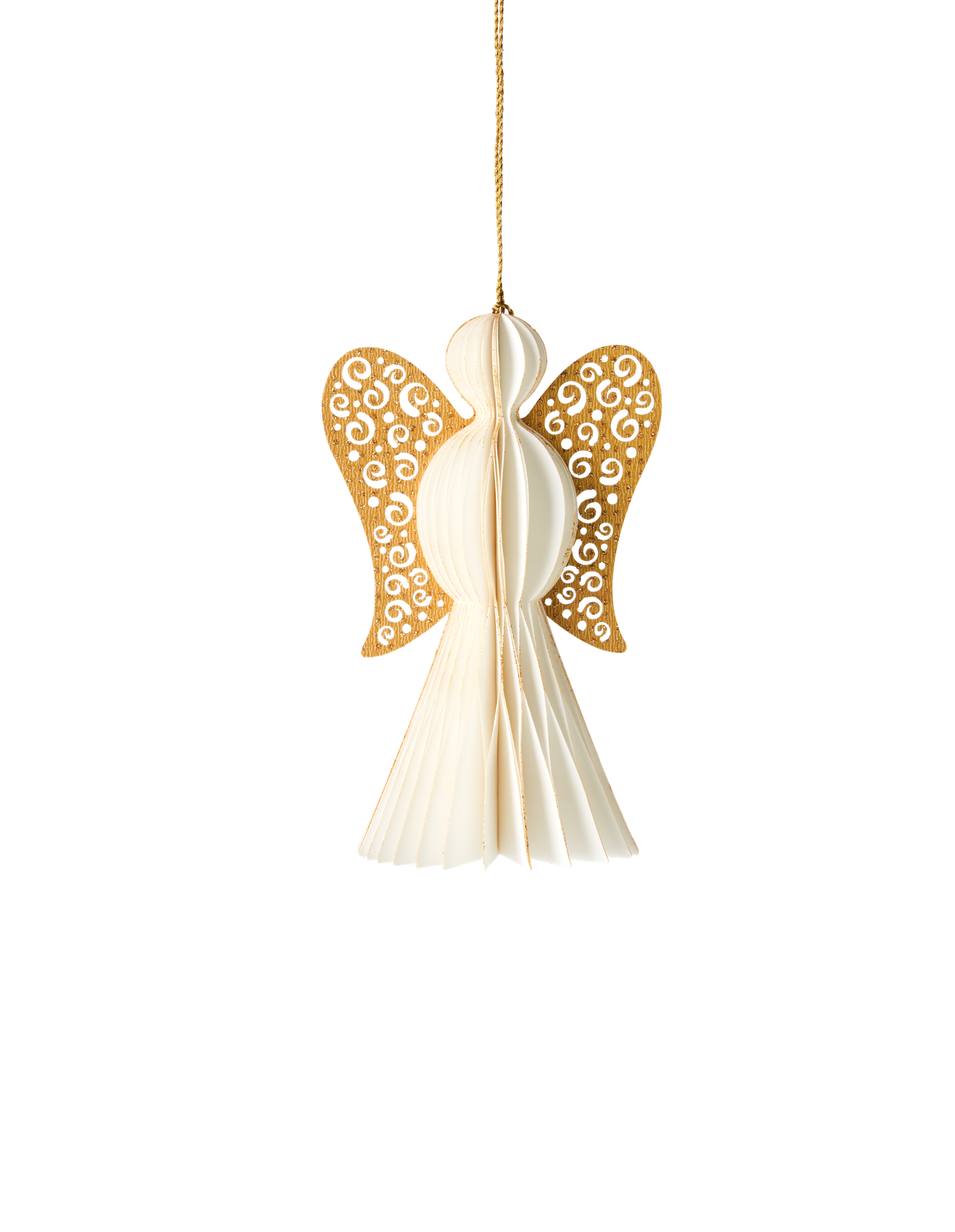 Engel-Anhänger | Papier. 8 x 12,5 cm. | Gold, White