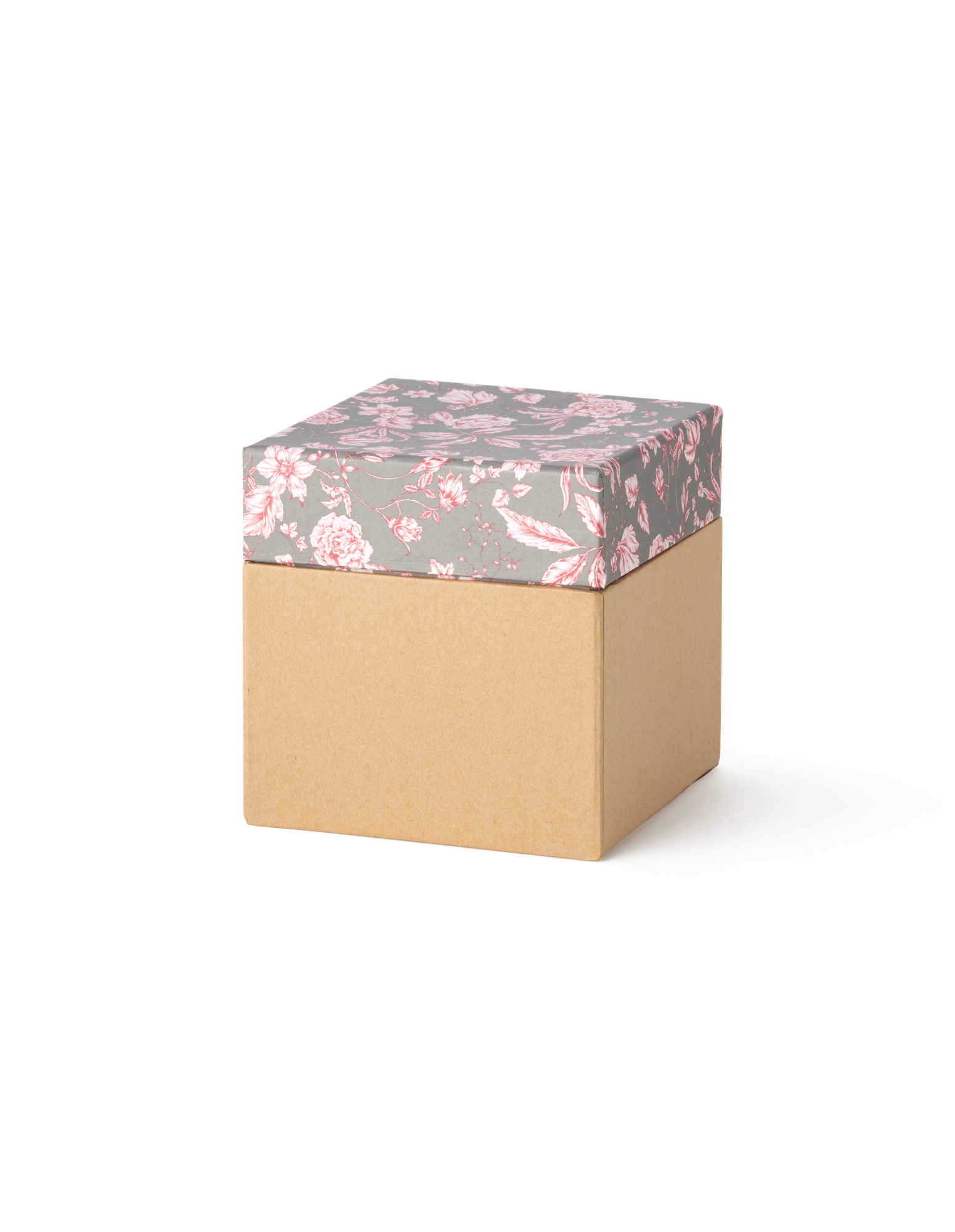 Paper square box | Paper. 14 x 14 x 14 cm. | Warm Grey, Light Brown