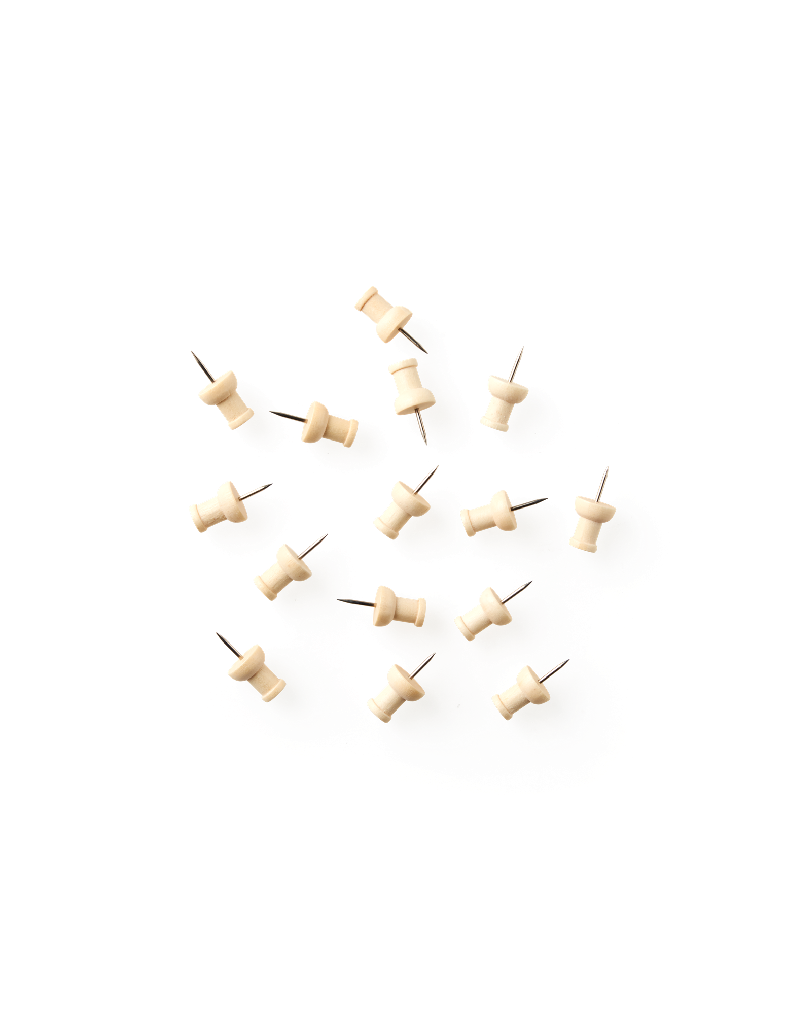 Wooden push pins | Pinewood. 2 x 1 cm. 25 pcs. | Nature