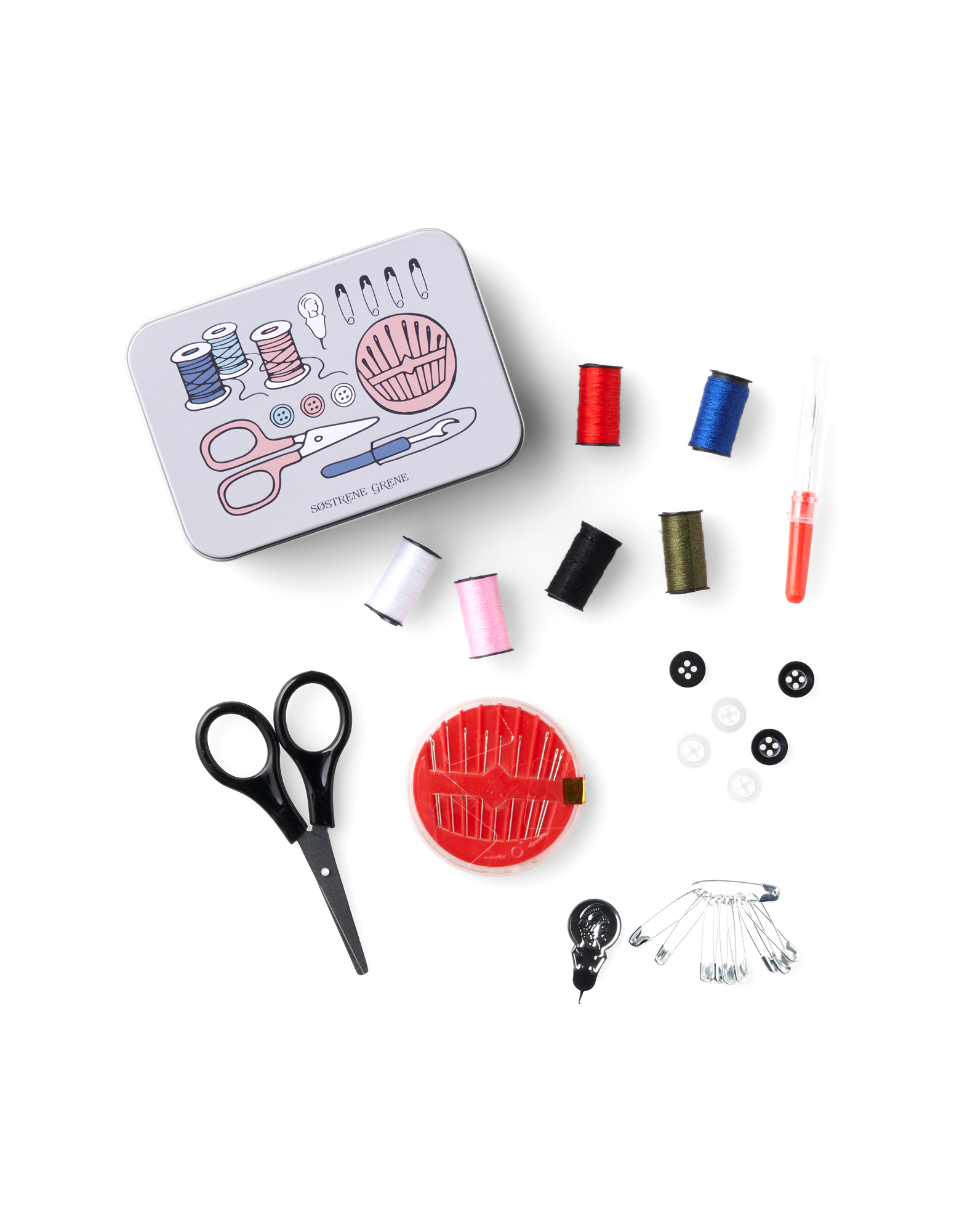 Sewing box | Metal. 10.5 x 7 x 3.5 cm. | Multi