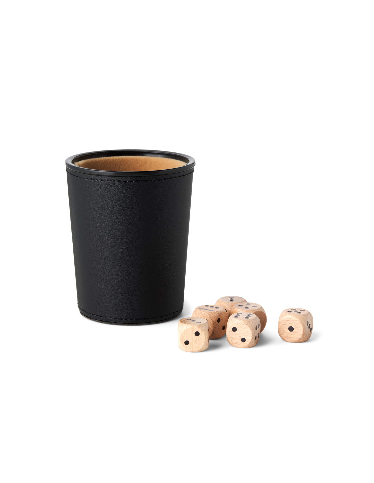 Raffle cup | Plastic/beech wood. 9 x 7.5 cm. | Brown