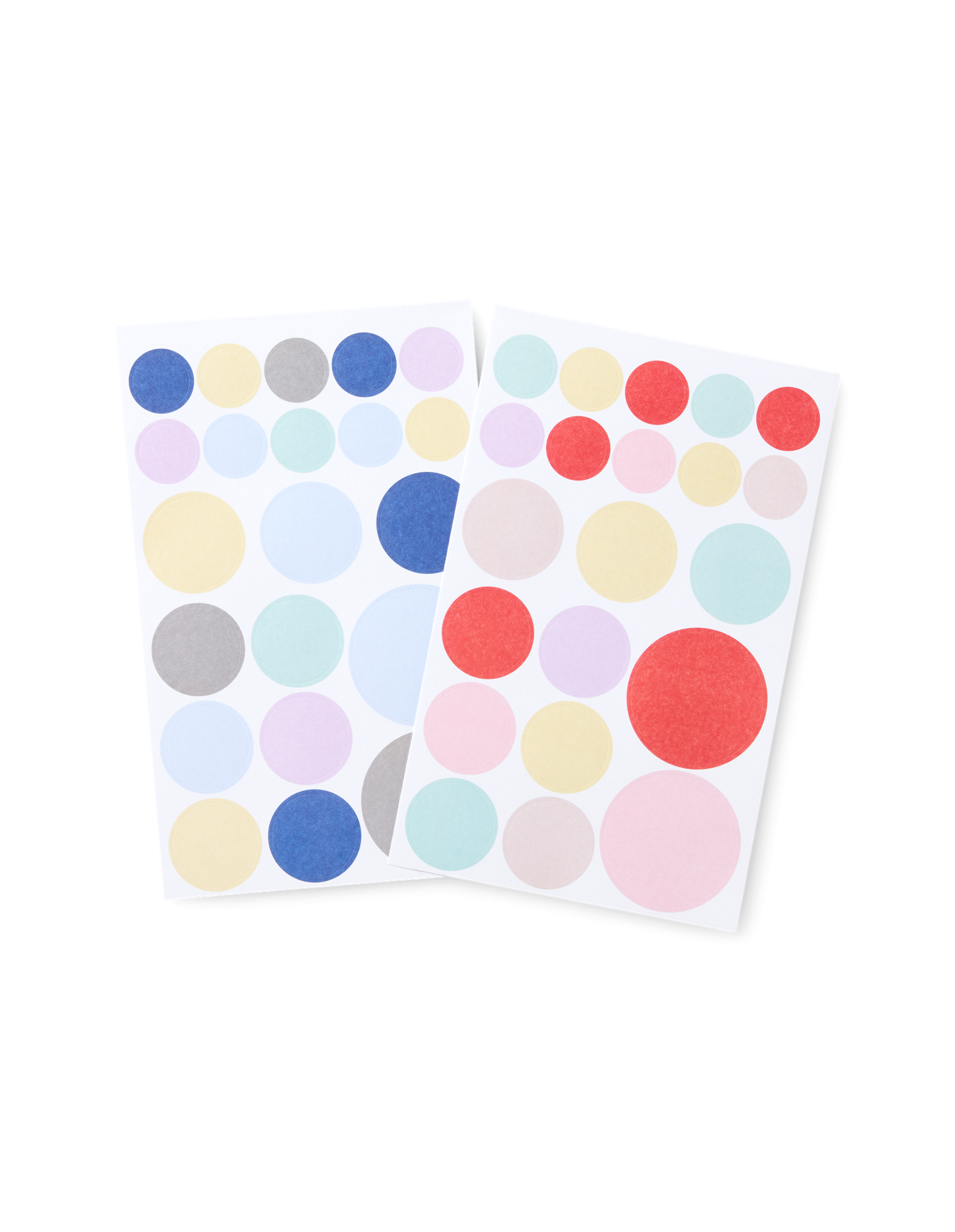 Runda klistermärken | Papper. 10 ark. 4 storlekar. | Multi