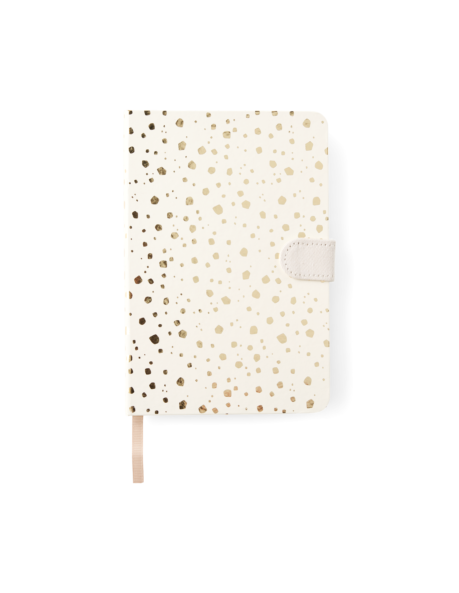 Notatbok med linjer | Papir. 12,5 x 2 x 19 cm. | Off White, Gold