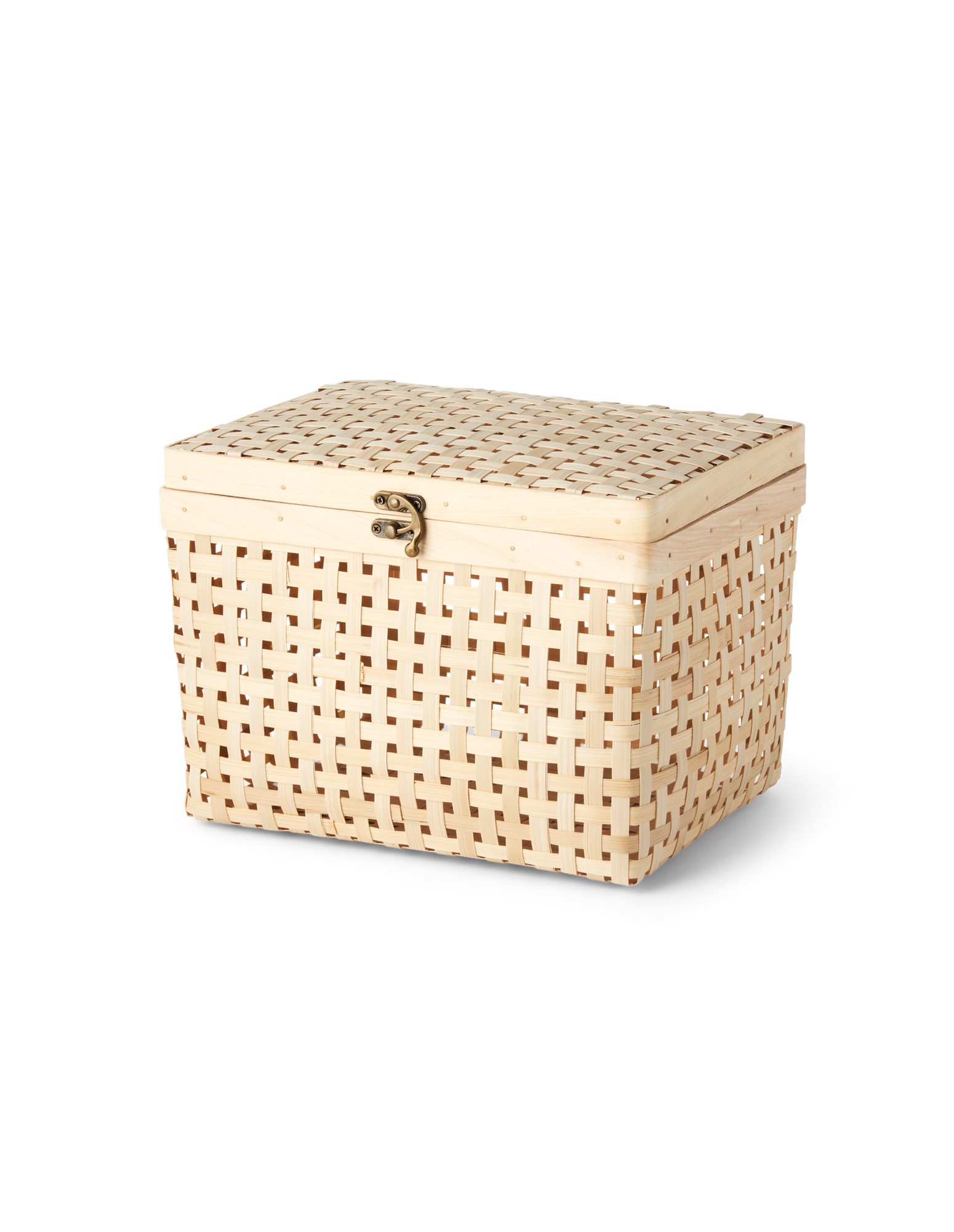 Korb mit Deckel | Bambus. 27 x 20 x 19 cm. | Nature