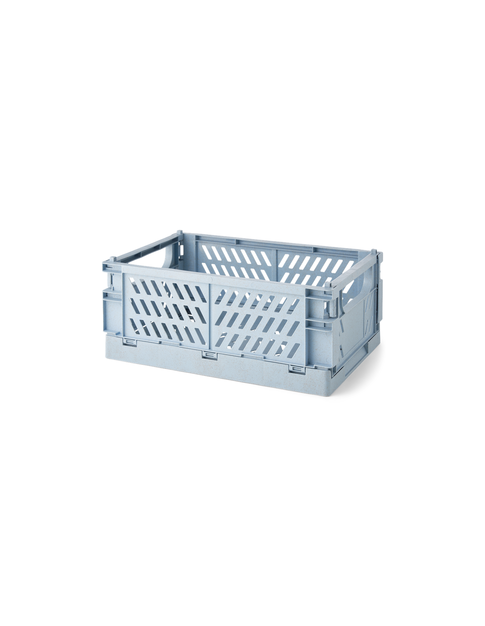 Folding crate | Wheat straw/polypropylene. 35 x 25 x 15 cm. | Milky Blue